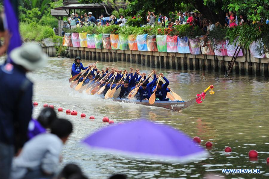 Boat racing festival held in Samut Prakan, central Thailand_English ...