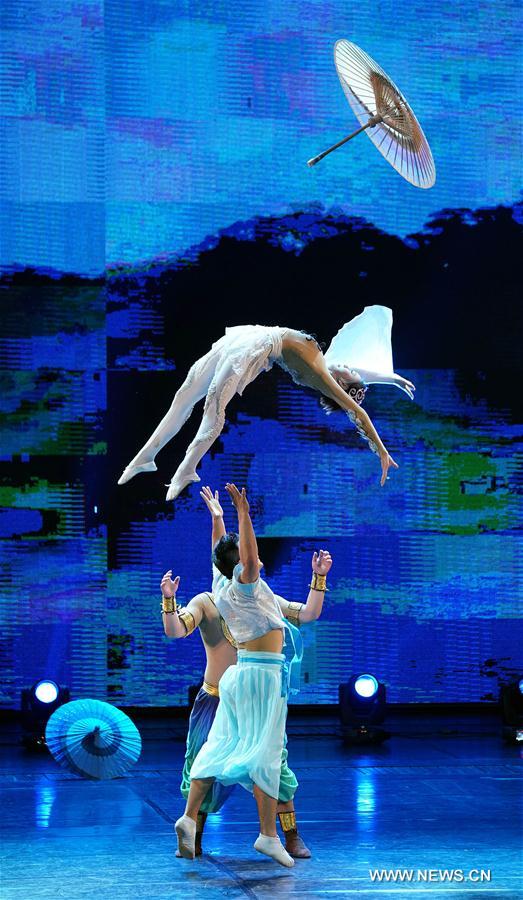 Contestants perform at China Acrobatics Golden Chrysanthemum Awards ...