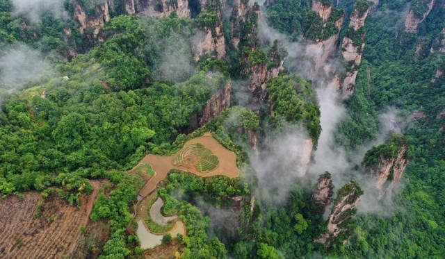 Farmland atop cliff offers unique views in Hunan_English__China Youth ...