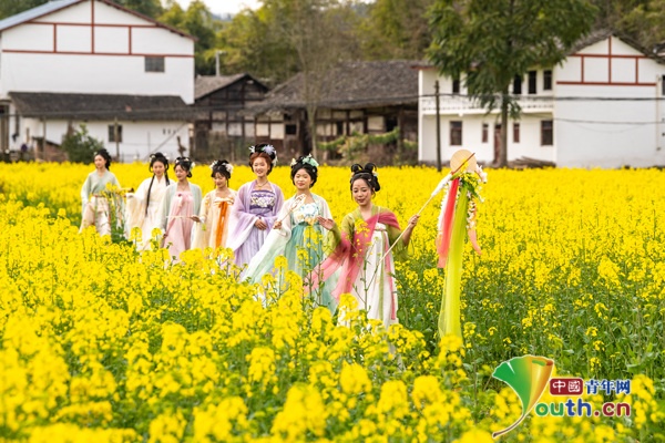 Sichuan Guang’an: Vast rapeseed blooms paint golden landscape ...