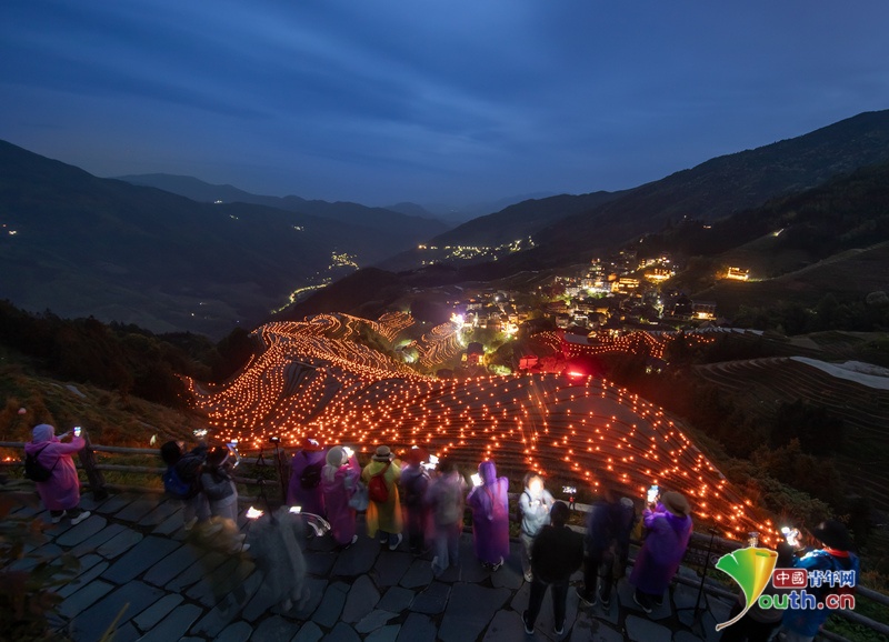 Longji Rice Terraces illuminate night sky with dazzling "sea of stars ...