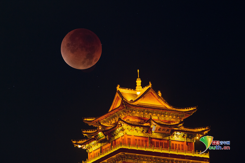 "Red Moon" appears in the sky as total lunar eclipse unfolds_English ...